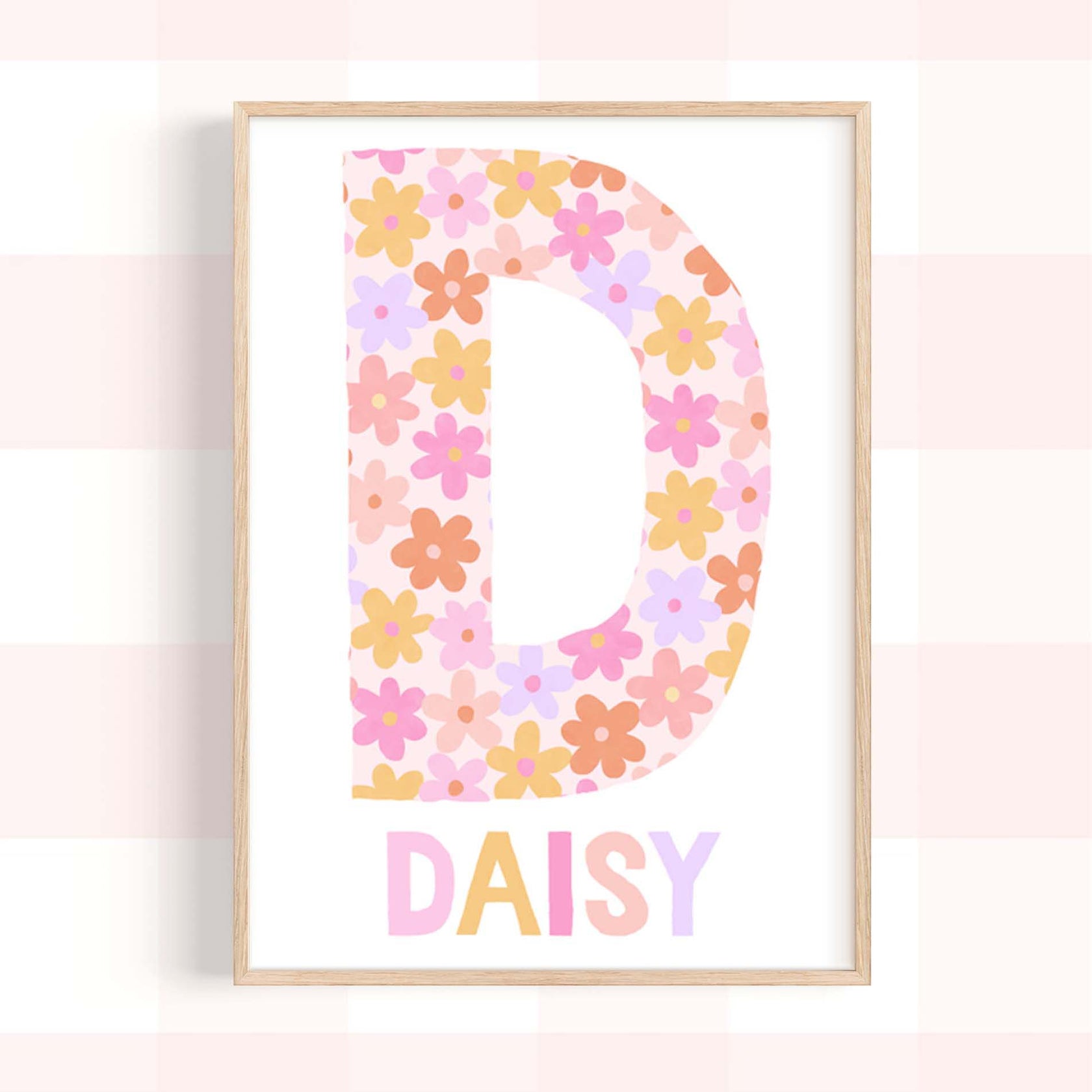 Pip+Phee Personalised Daisy Name Art Print - Bright – pipandphee.au