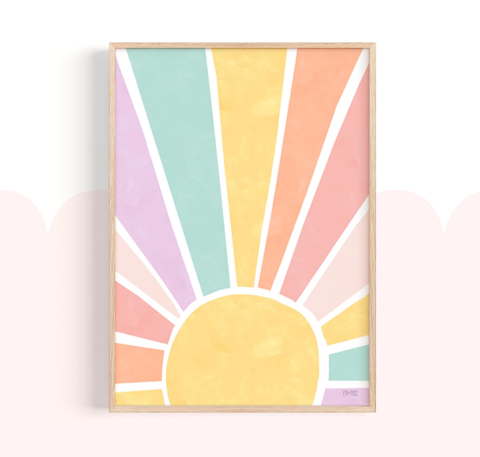 Pip+Phee Sunny Days Sunburst Art Print - Pastels – pipandphee.au