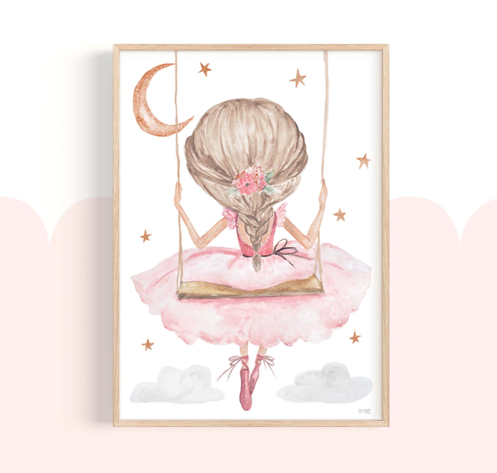 Pip+Phee Pink Luna Princess Swing Art Print – pipandphee.au
