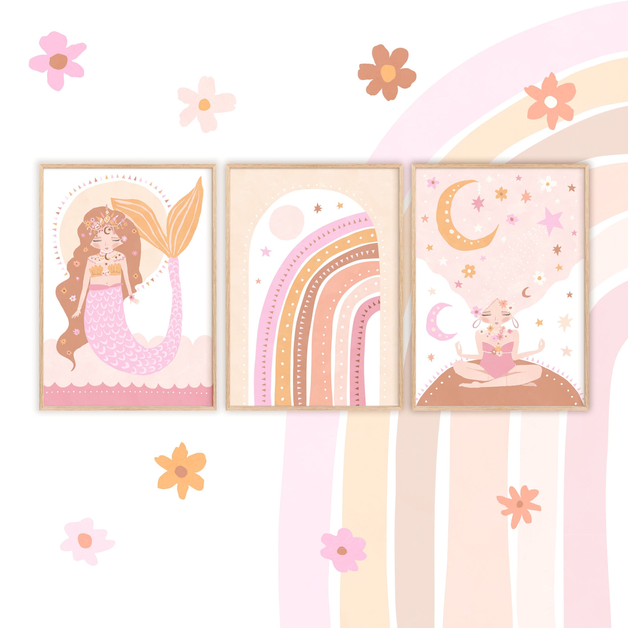 Pip+Phee Cosmic Mermaid Goddess Art Print - Bright – pipandphee.au