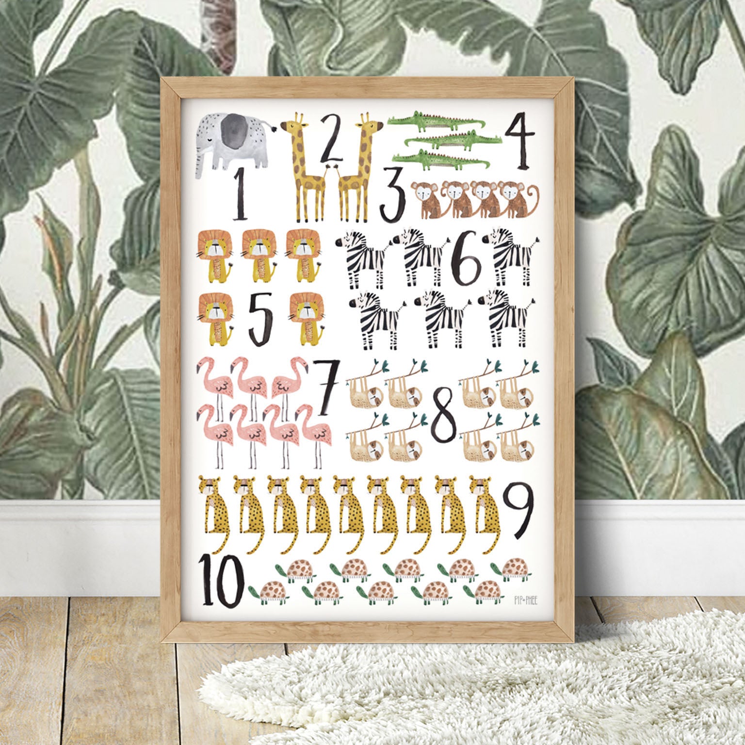 Pip+Phee Jungle Safari Numbers Art Print – pipandphee.au