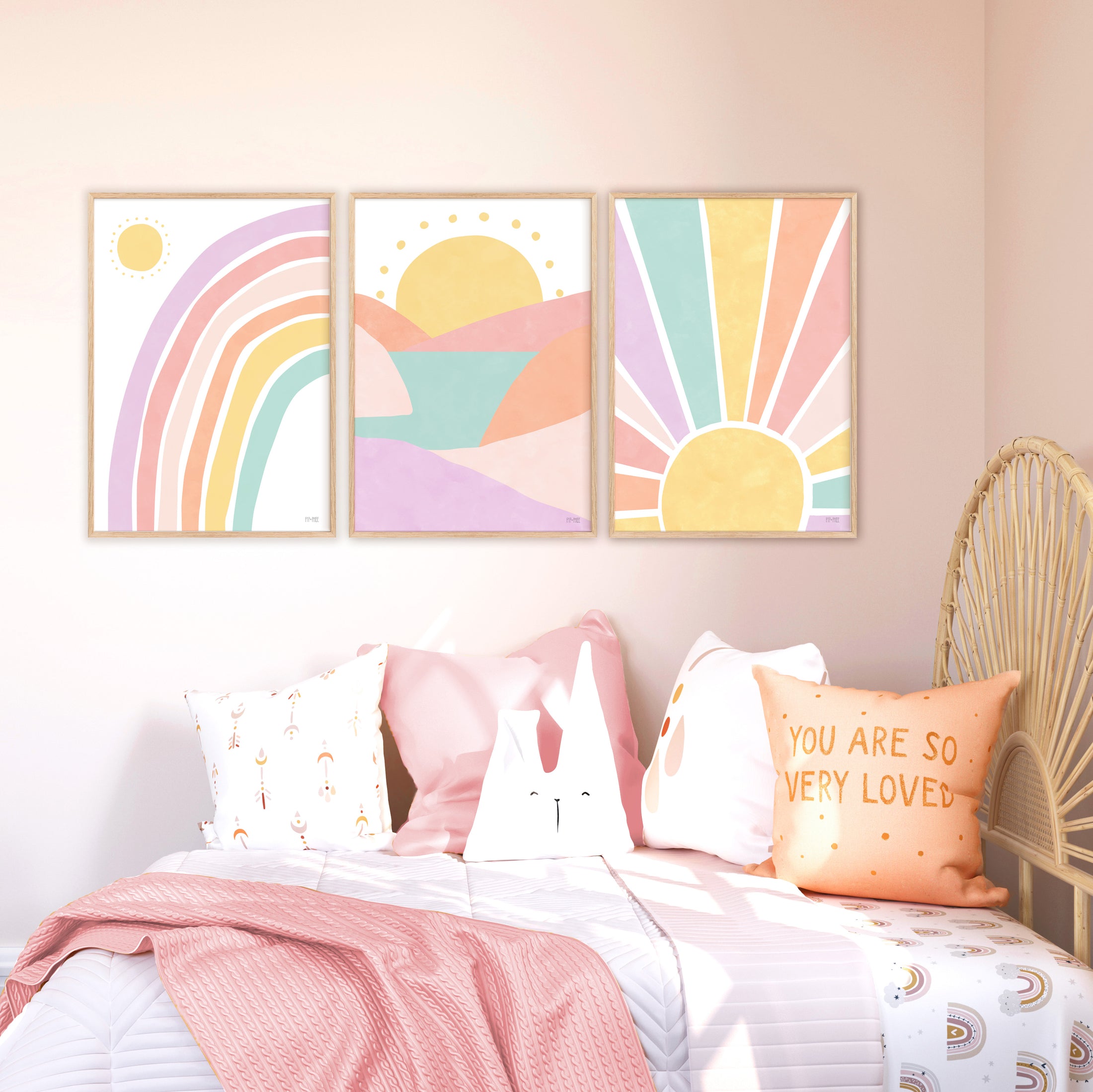 Pip+Phee Sunny Days Sunburst Art Print - Pastels – pipandphee.au